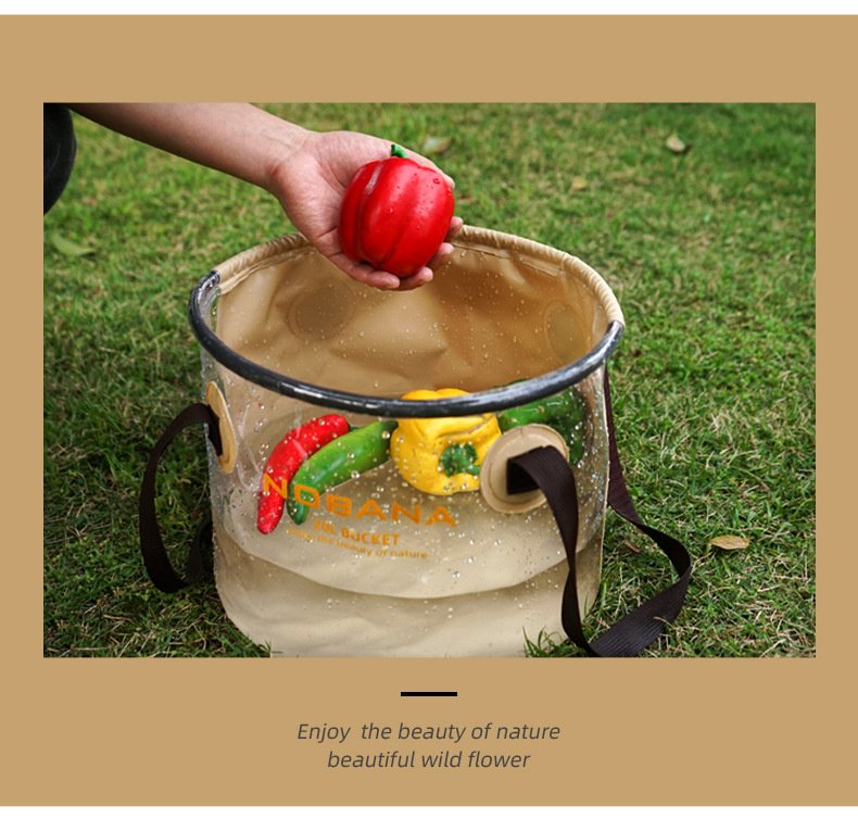 30L Folding Camping Bucket | Collapsible PVC Outdoor Pail